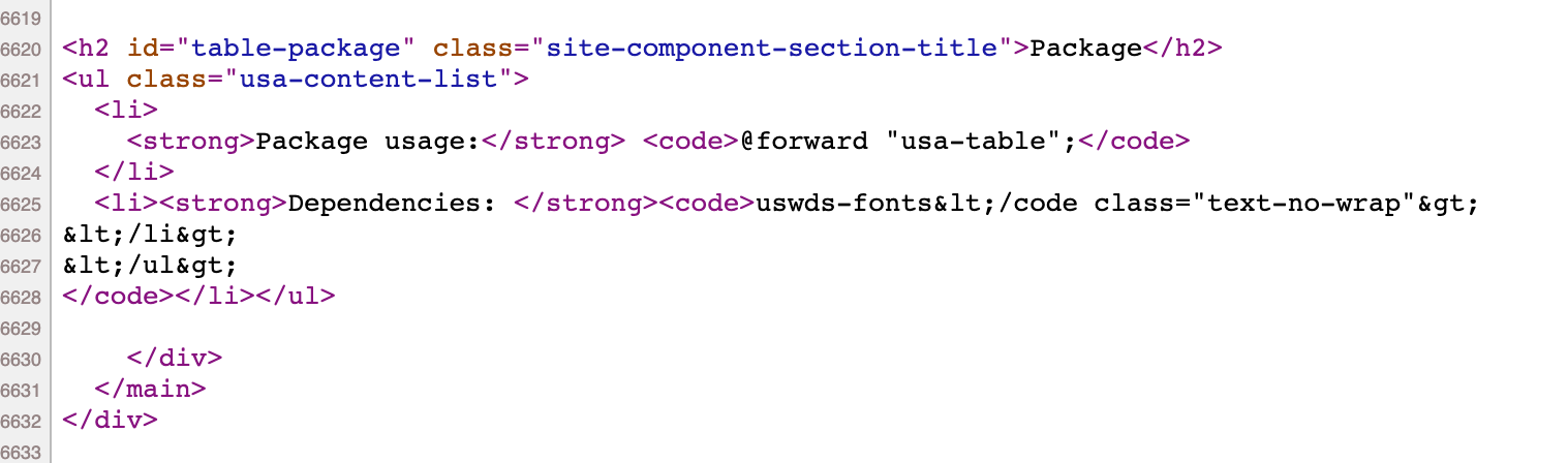 USWDS-Site - Bug: Markup displaying as text on some component pages · Issue #1816 · uswds/uswds ...
