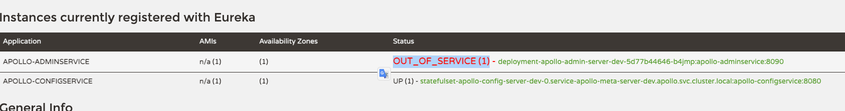 k8s里 admin-service在eureka中的状态为 OUT_OF_SERVICE (1) · Issue #3826 · apolloconfig/apollo · GitHub