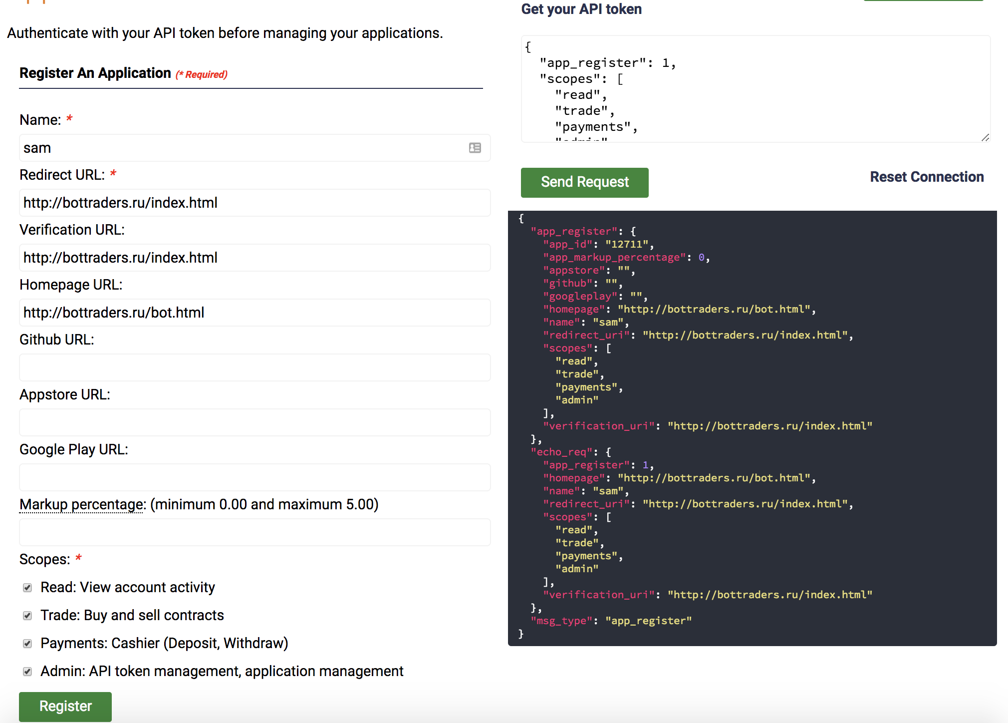 localhost:8080 unable to login, redirected to https://oauth.binary.com ...