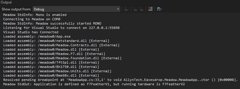 Meadow crash hangs Visual Studio 2022 · Issue #212 · WildernessLabs/Meadow_Issues · GitHub
