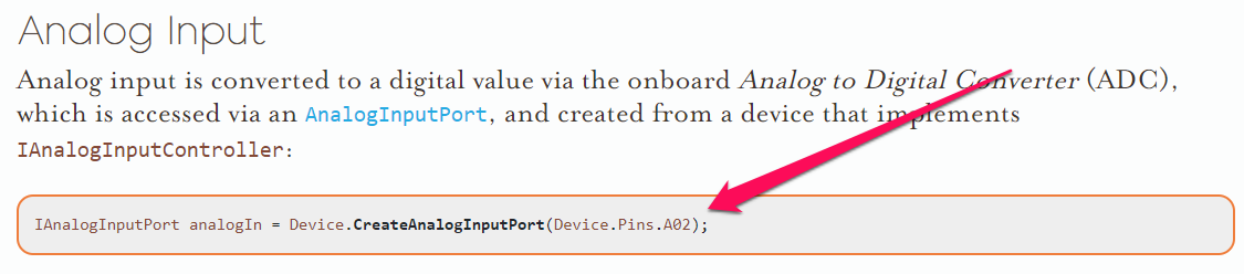 APIDocs - CreateAnalogInputPort method signature is incorrect · Issue #527 · WildernessLabs ...