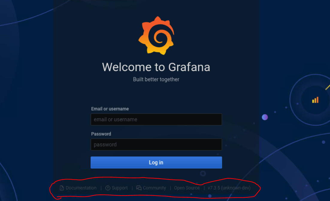 Remove footer from grafana login page · Issue #35111 · grafana/grafana · GitHub