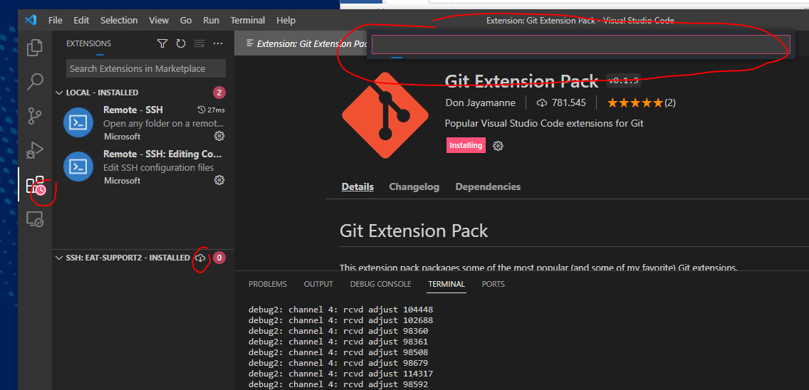 Extensions Installation stucks / does not work · Issue #6888 ...
