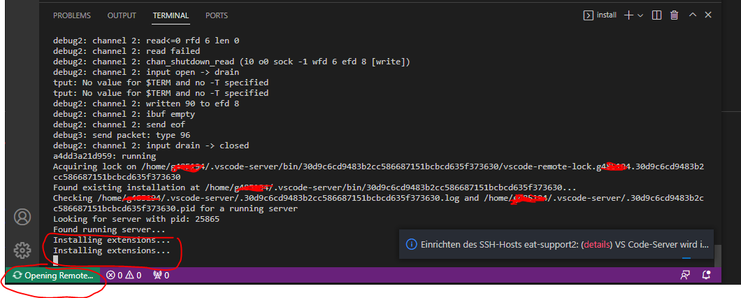 Extensions Installation stucks / does not work · Issue #6888 · microsoft/vscode-remote-release ...