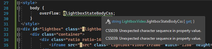 Prevent CSS039 Unexpected character sequence in property value. · Issue #4693 · dotnet/razor ...