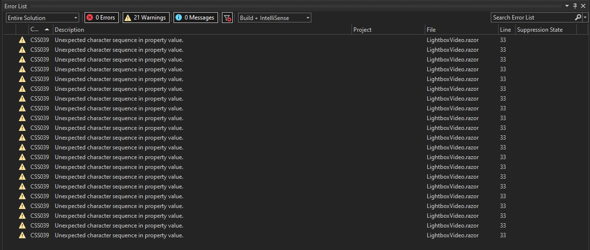 Prevent Css039 Unexpected Character Sequence In Property Value · Issue 4693 · Dotnetrazor