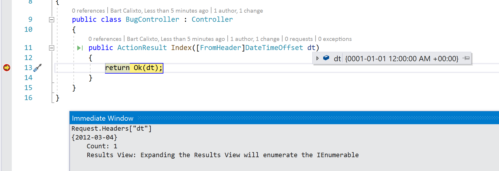 DateTimeOffset is bind from Query when using [Header] Attribute. · Issue #11927 · dotnet ...