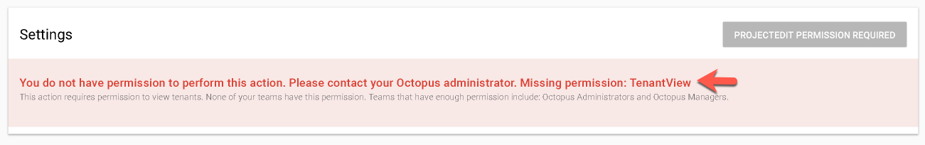 User without TenantView permission cannot view Project Setting page and deploy even the project ...