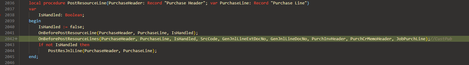 [Event Request] codeunit 90 "Purch.-Post" - PostResourceLine · Issue #15700 · microsoft ...