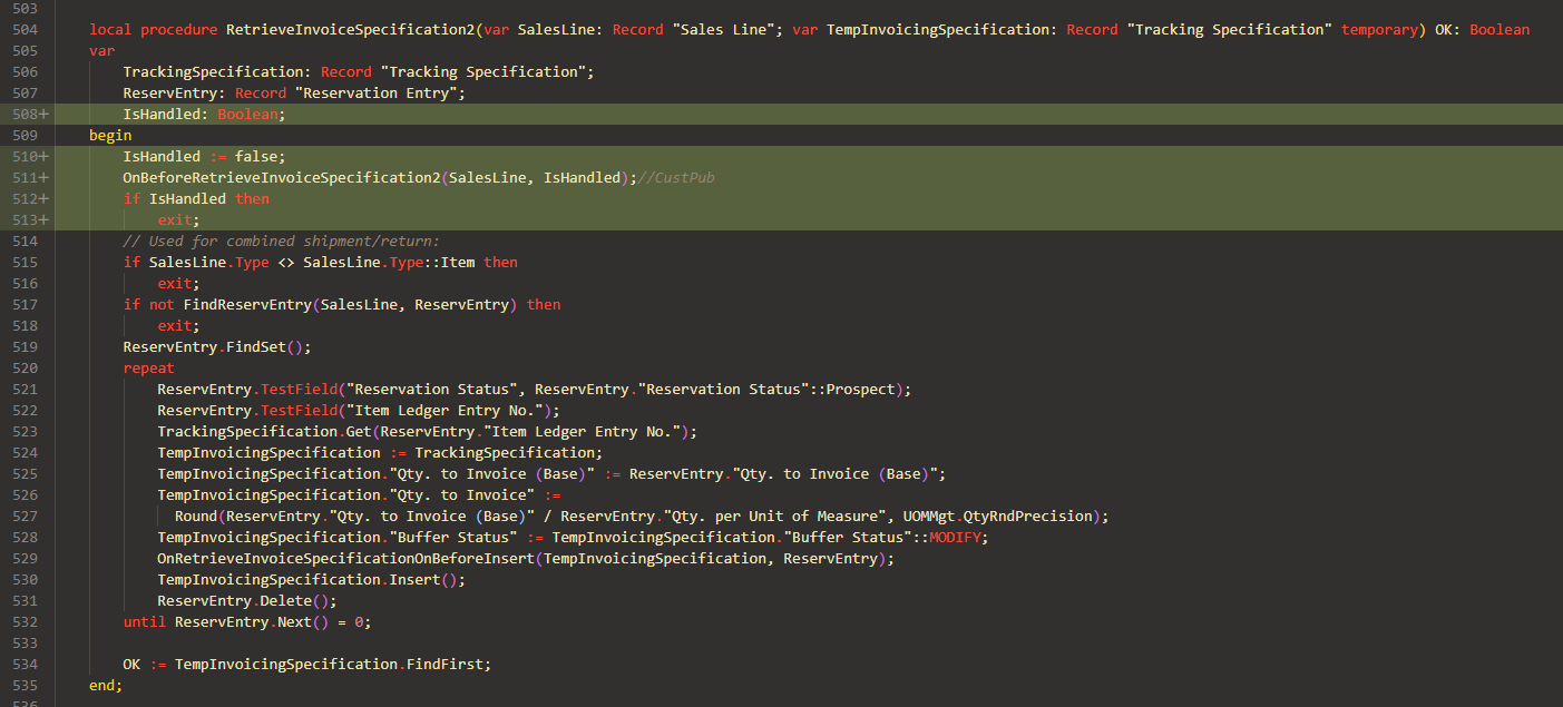 [Event Request] codeunit 99000832 "Sales Line-Reserve" - RetrieveInvoiceSpecification2 · Issue ...