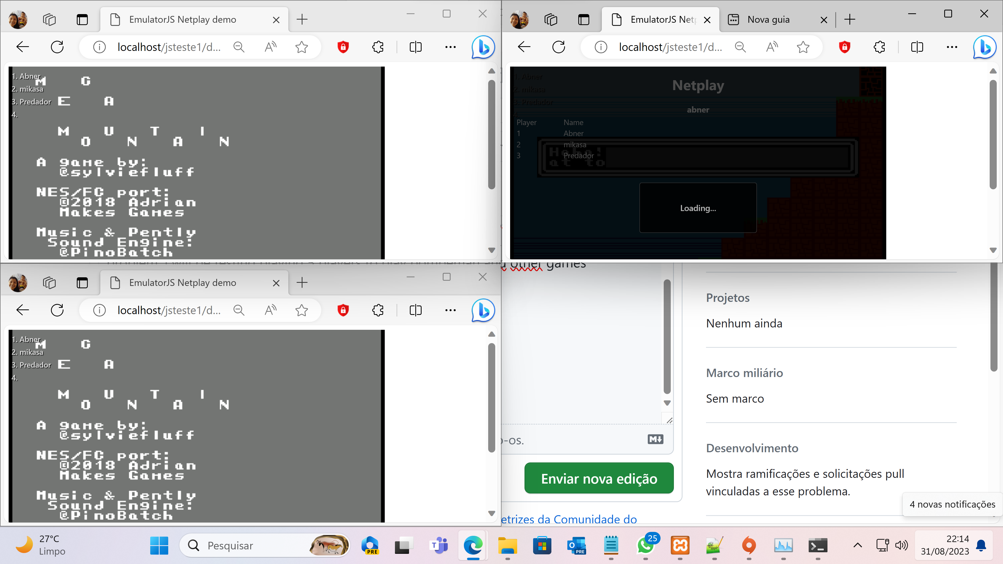 Bug third and fourth player trying to play crashes everything and freezes the third and fourth ...