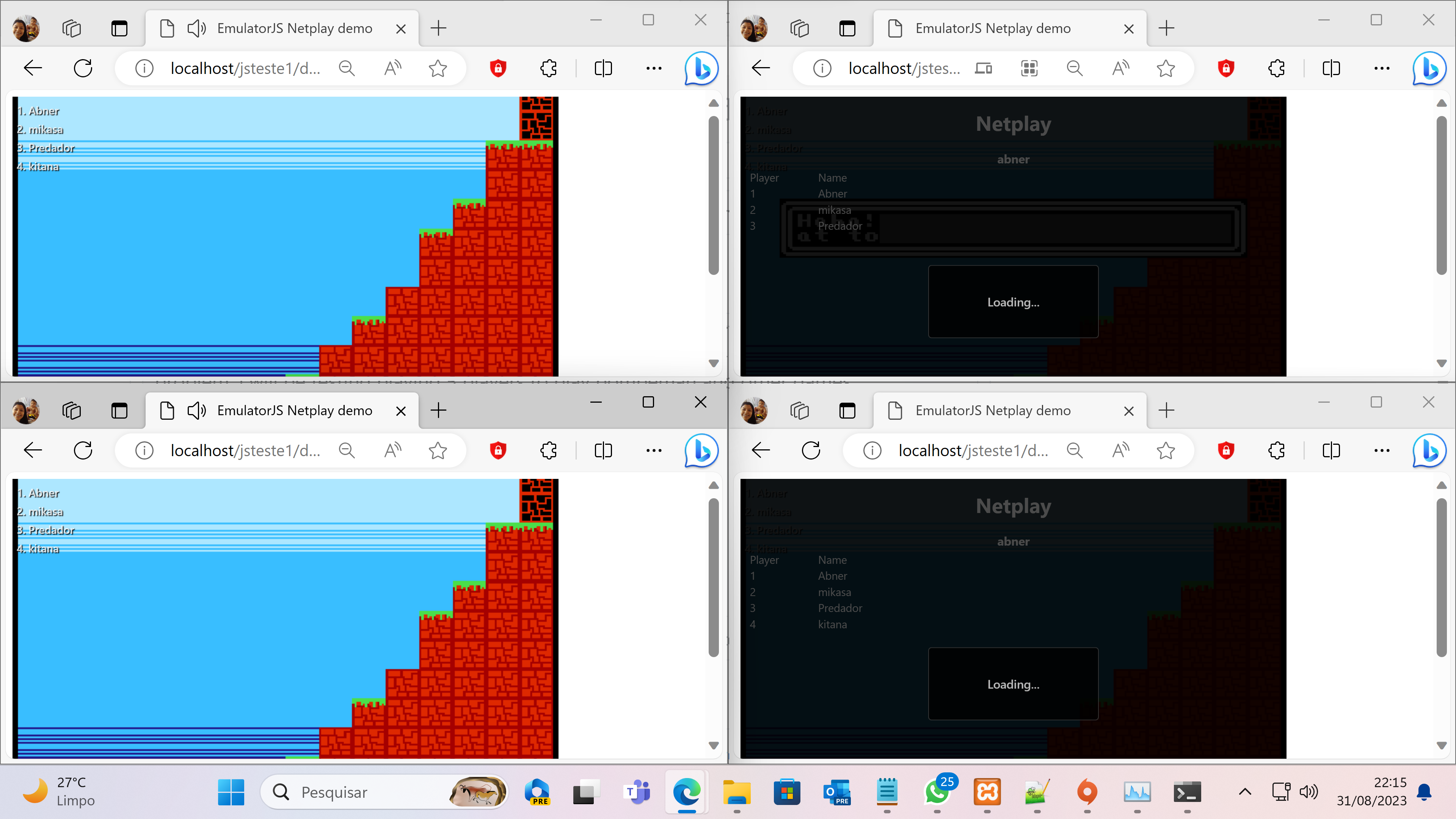 Bug third and fourth player trying to play crashes everything and freezes the third and fourth ...