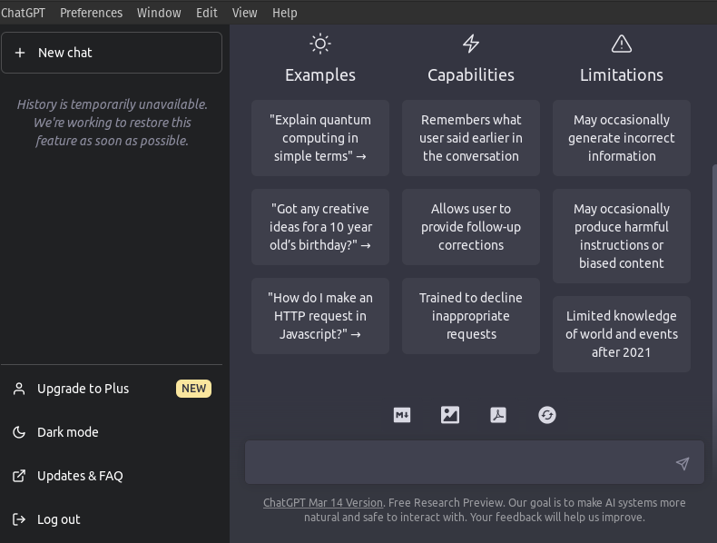ChatGPT History doesn't work. [Bug] · Issue #691 · lencx/ChatGPT · GitHub
