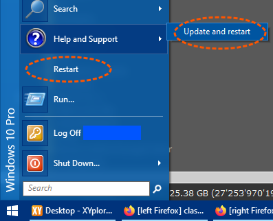 No 'Update and restart' when 'Restart' command is not in a submenu ...