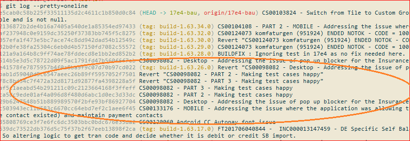 Git Extension Is Not Displaying The Commits Separately Rather They Are Merged Under One Commit