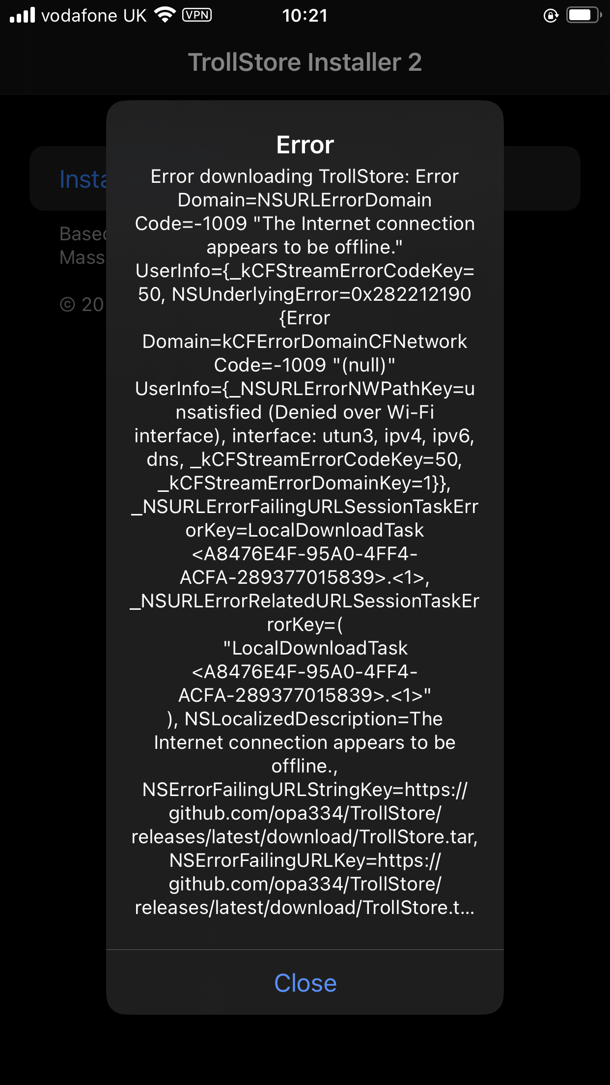 Installer doesn’t seem to have network permissions · Issue #272 · opa334/TrollStore · GitHub