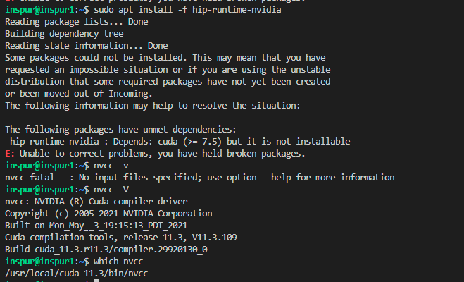 dependencies problem when install hip-runtime-nvidia · Issue #2866 · ROCm/HIP · GitHub