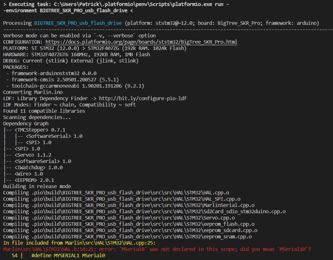 [BUG] (SKR_PRO with flash drive failed to compile) · Issue #21609 · MarlinFirmware/Marlin · GitHub