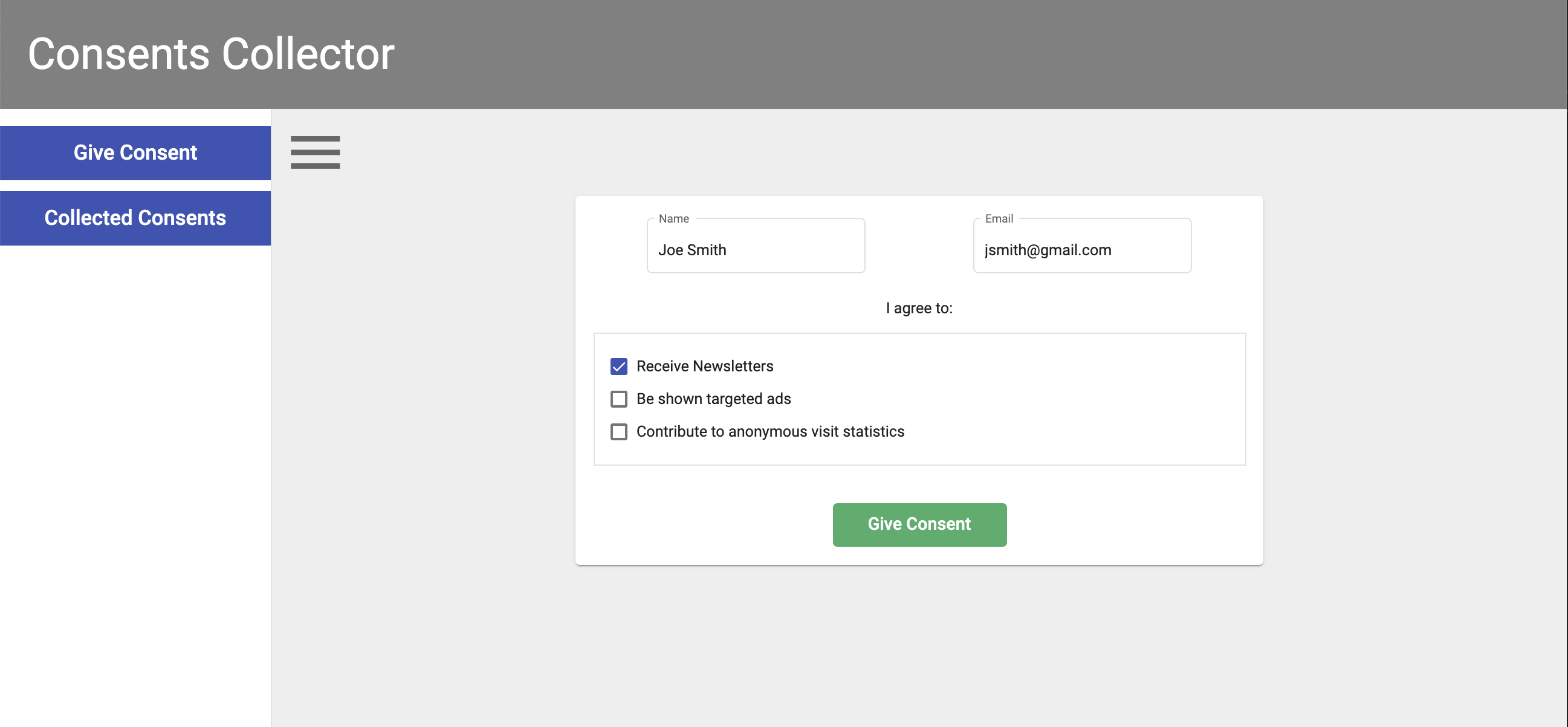 GitHub - Ghir/consents-collector: A simple dashboard to collect users ...