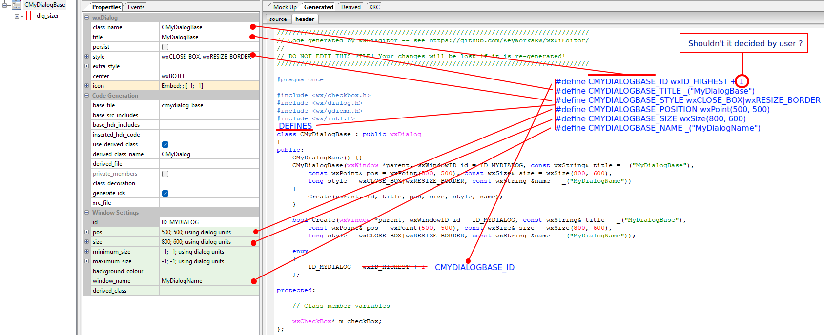 Forms (Windows) constructors using defines · KeyWorksRW wxUiEditor ...