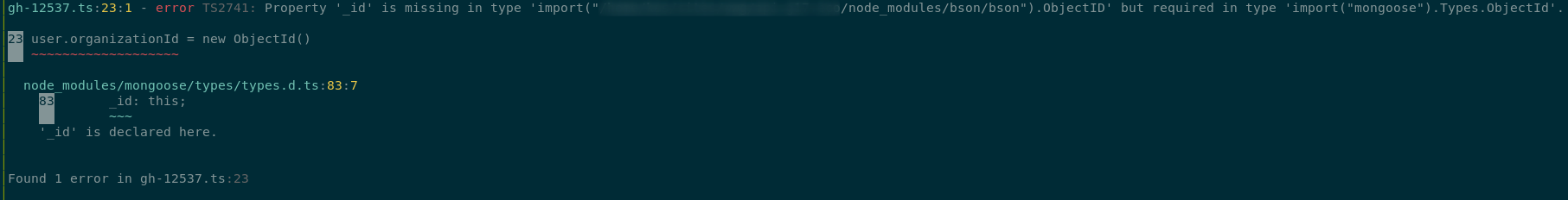 Bson Objectid Is Not Compatible With Types Objectid · Issue 12537 · Automattic Mongoose · Github