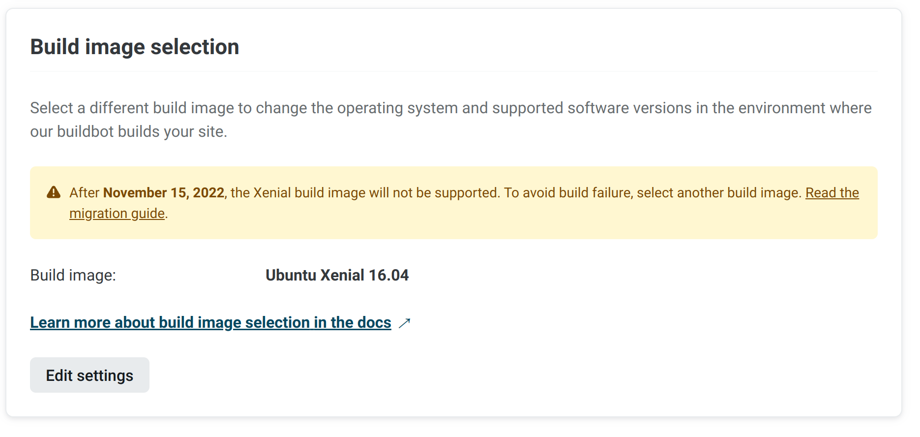Netlify builds using the Xenial build image will fail after November 15, 2022 · Issue #680 ...