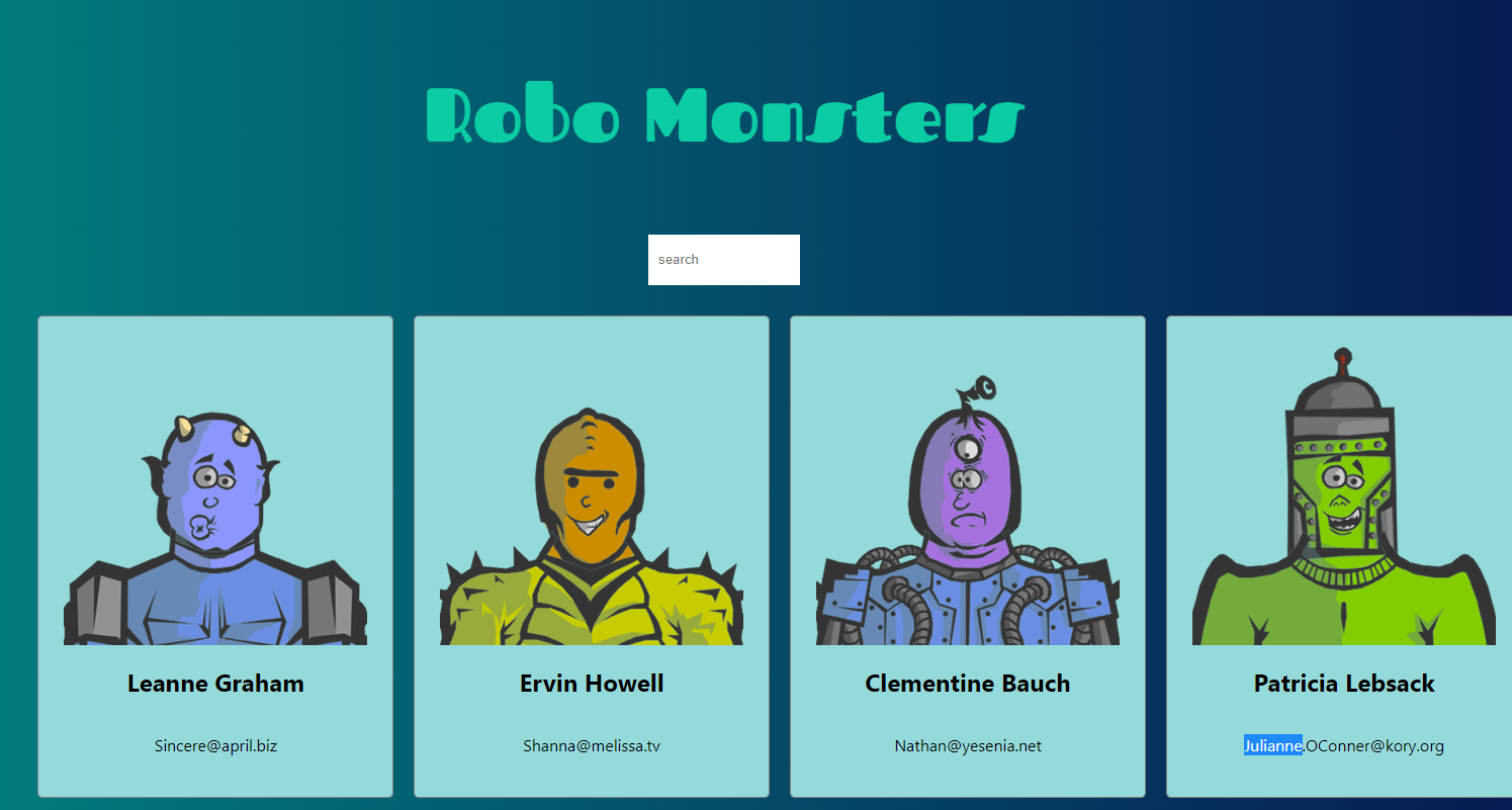 GitHub - spiralni/monsters: React app showing monster cards