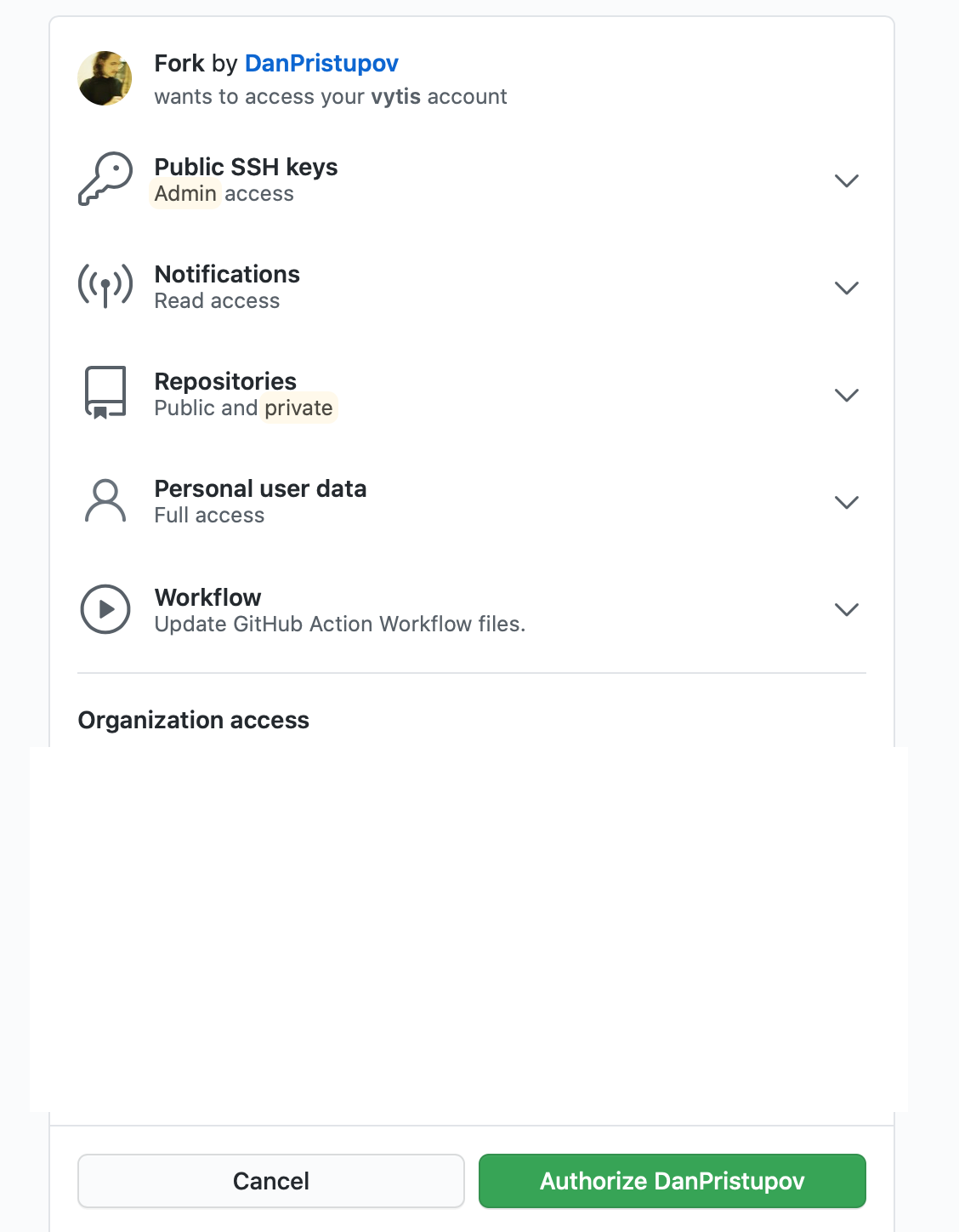 Ambiguous Wording When Granting Fork Access To Github · Issue 1163 · Fork Dev Tracker · Github