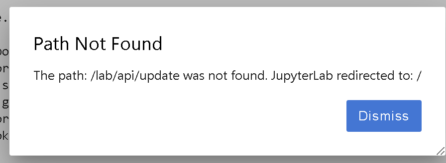 /lab/api/update not found · Issue #14233 · jupyterlab/jupyterlab · GitHub