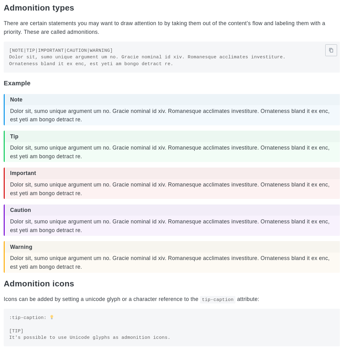 Icons for Hugo's hint and Asciidoc's admonitions · Issue #381 · thegeeklab/hugo-geekdoc · GitHub