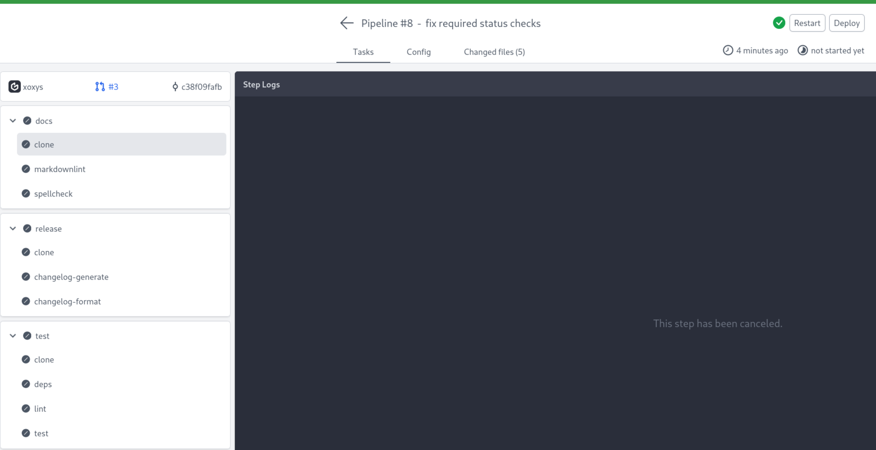 Wrong Pipeline Status · Issue 2197 · Woodpecker Ciwoodpecker · Github