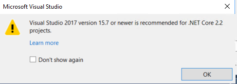 The dialog shows error message when opening 2.2 Preview 1 project on 15 ...