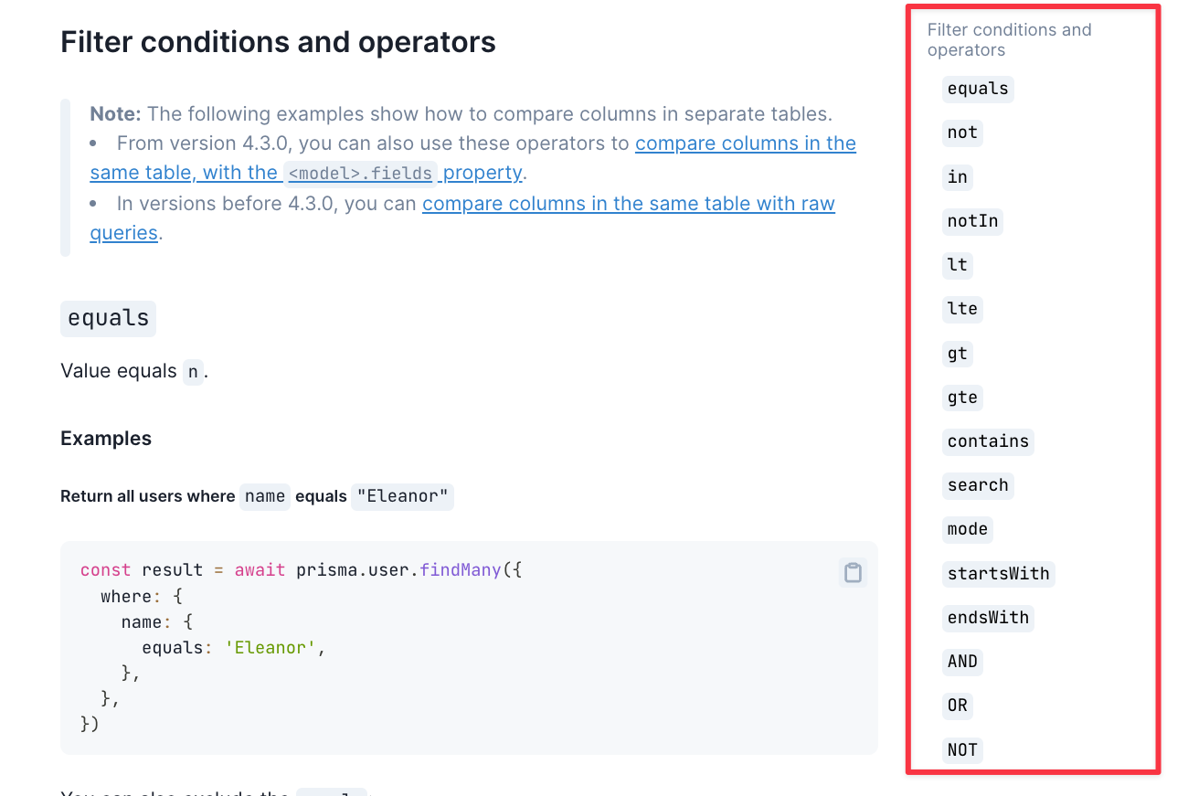 New doc table of contents don't have all the headings · Issue #4683 · prisma/docs · GitHub