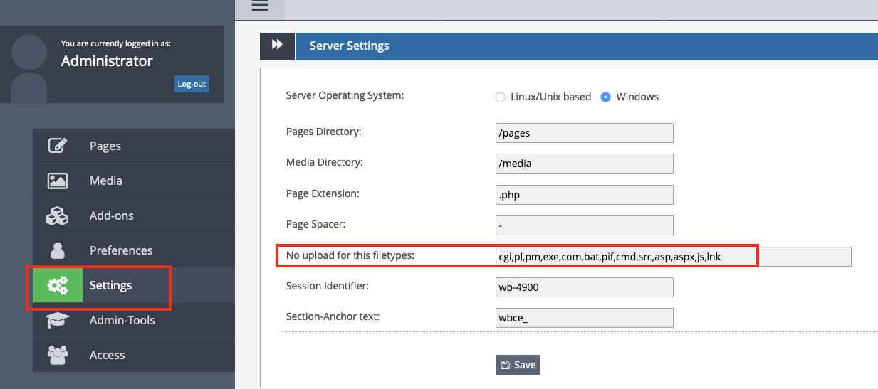 WBCE CMS 1.4.0 Arbitrary file upload Getshell · Issue #446 · WBCE/WBCE_CMS · GitHub