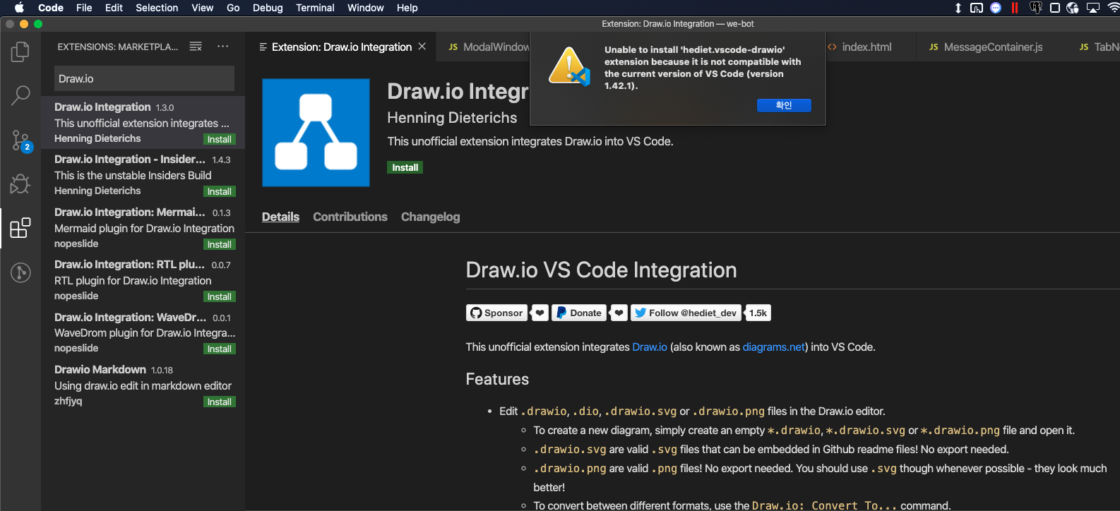 Unable to install the current version of VS Code (version 1.42.1). · Issue #54 · hediet/vscode ...