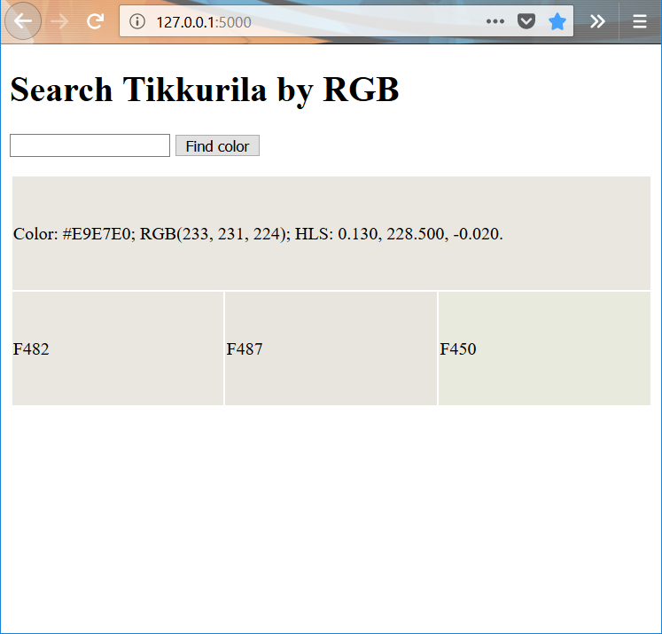 GitHub - zoboff/tikkurila: Choosing a Tikkurila colours by RGB