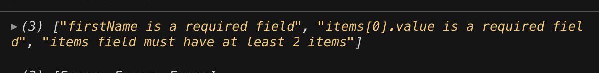 Array items errors are swallowed · Issue #1741 · jquense/yup · GitHub
