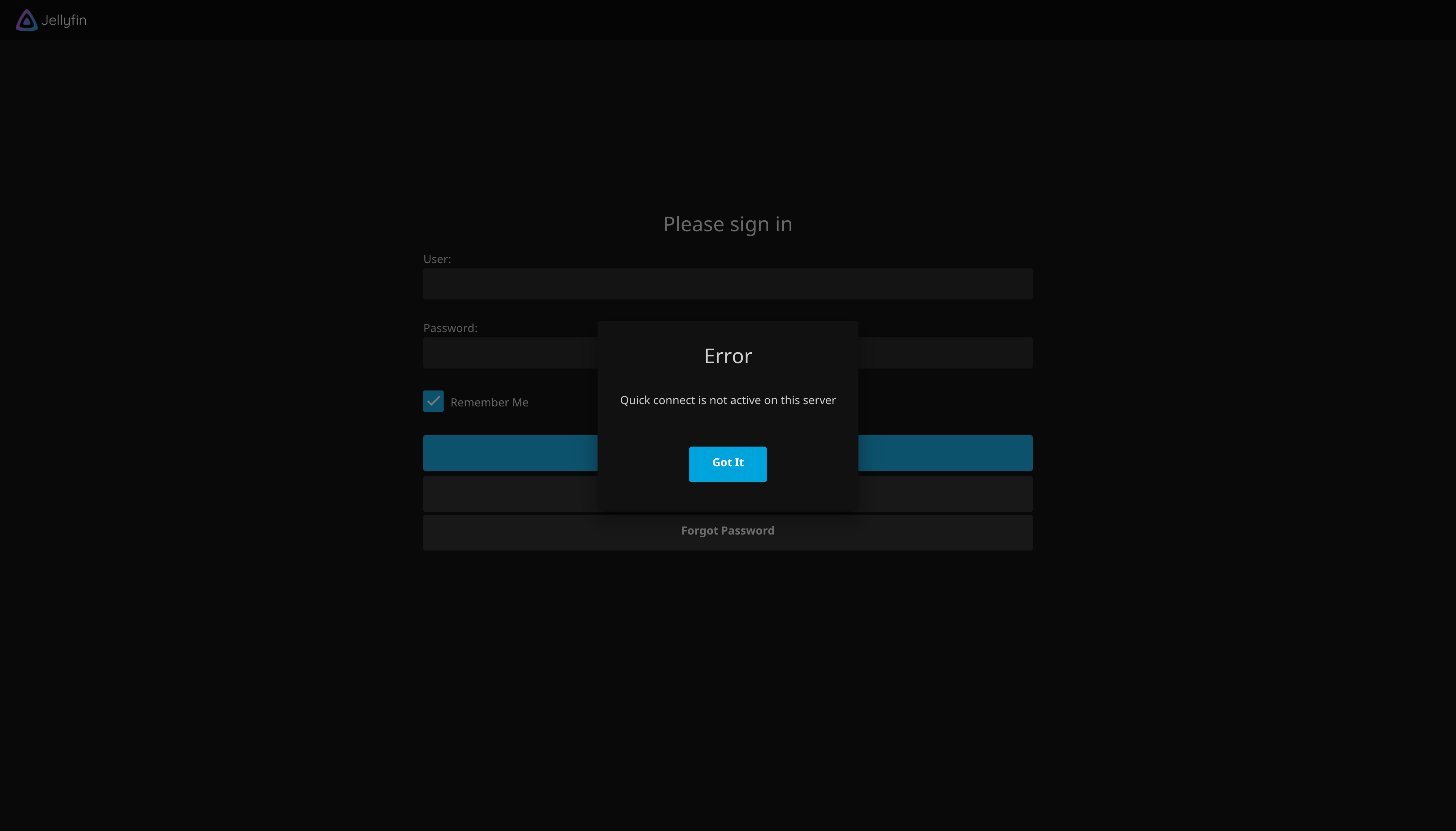 10.7-rc1 Cannot login with Quick Connect · Issue #4812 · jellyfin/jellyfin · GitHub