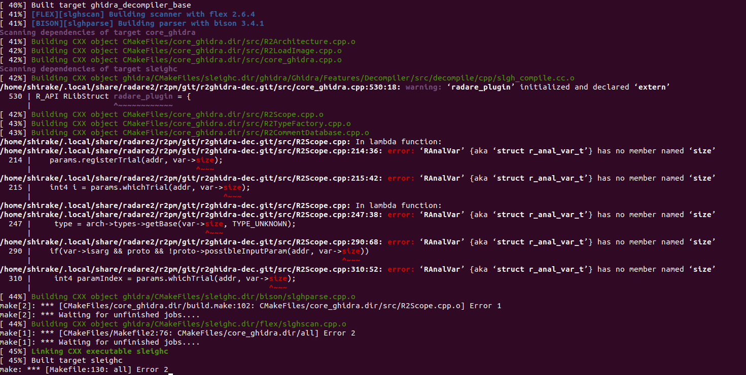Unable to attach plugin r2ghidra-dec using r2pm · Issue #100 · rizinorg/rz-ghidra · GitHub