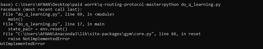 failed to run the python code · Issue #5 · Duncanswilson/q-routing ...