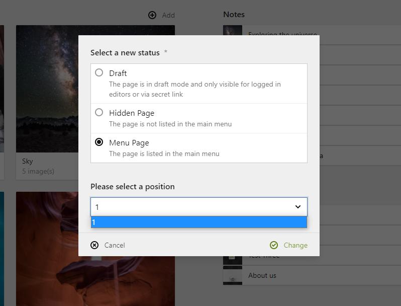 Page status dialog: pre-select position 1 for only public page · Issue #3609 · getkirby/kirby ...