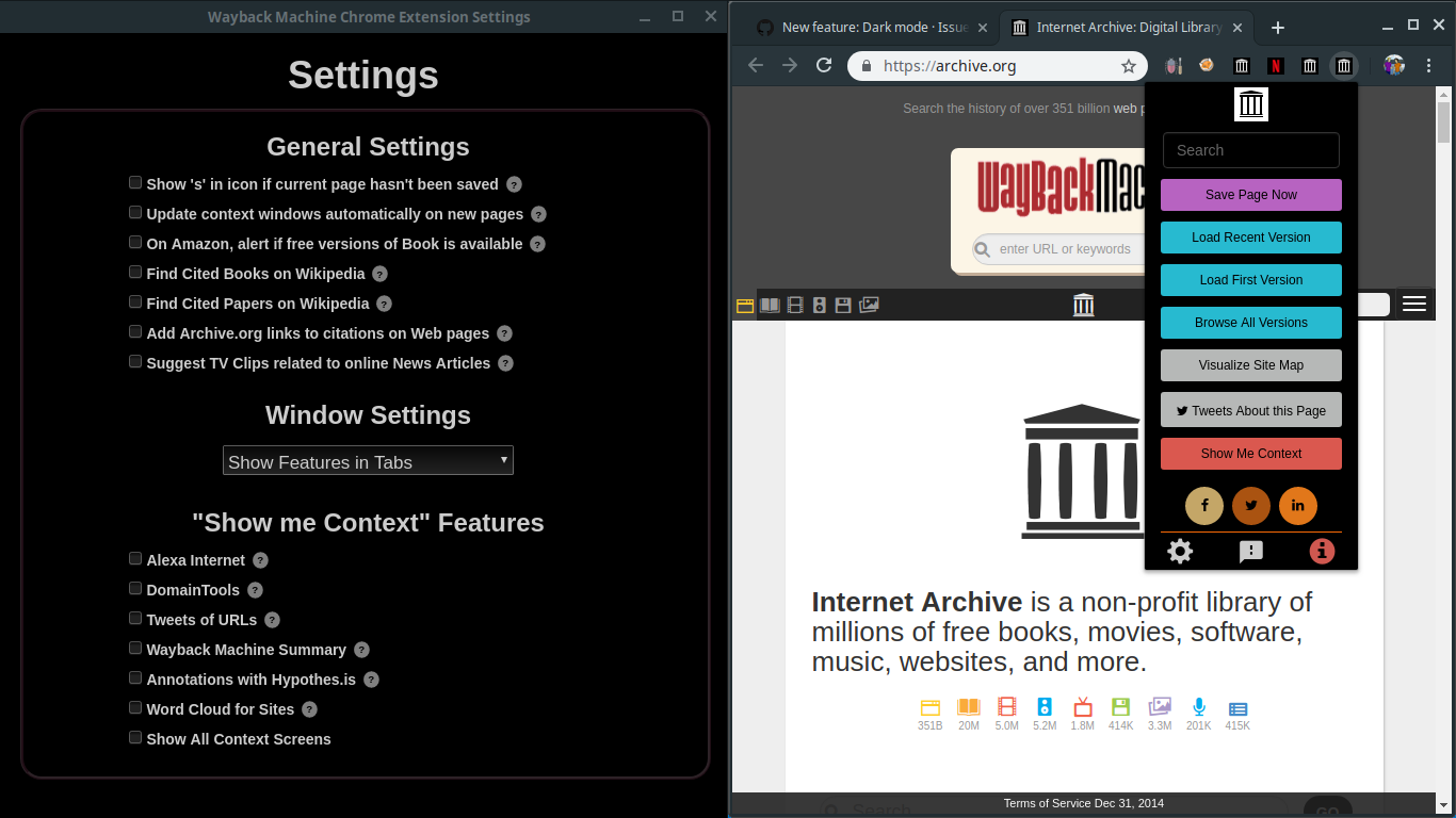 New feature: Dark mode · Issue #302 · internetarchive/wayback-machine ...