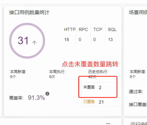 Bug 接口中存在和sql用例的时，在首页接口用例统计，点击未覆盖跳转不到sql用例的展示页面。 · Issue 24785 