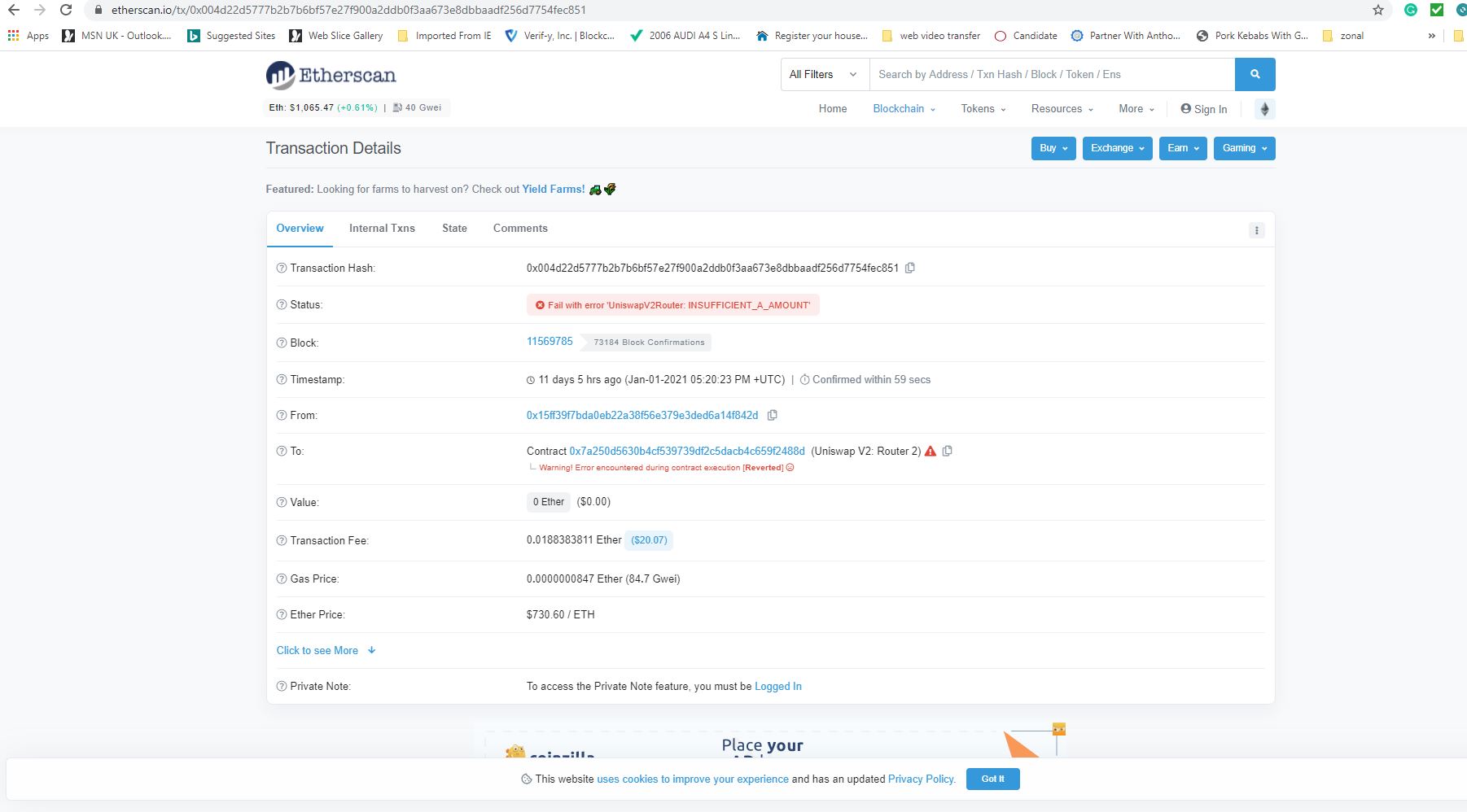 Fail Transaction · Issue #1266 · Uniswap/interface · GitHub