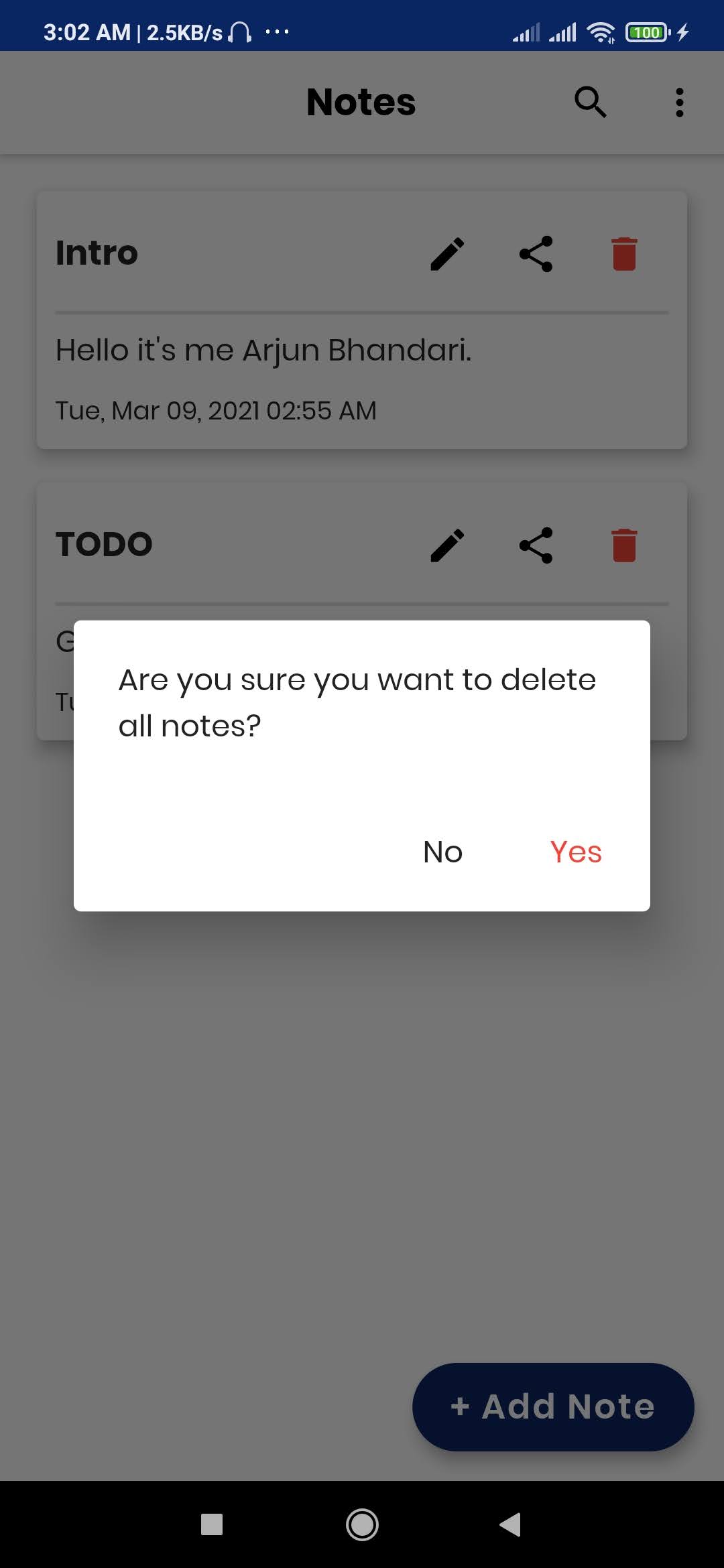 Github Arjunbhandari3flutternotesqflite Note Taking App Built With Flutter Using Getx And