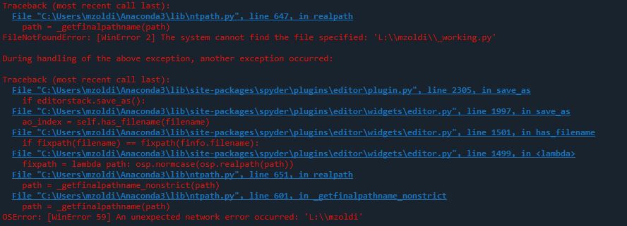 FileNotFoundError when opening or saving files in network drives ...