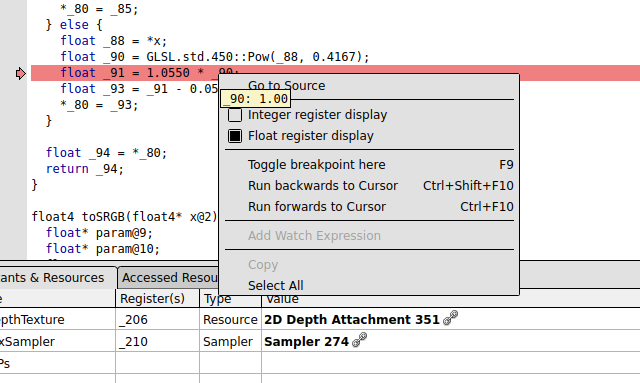 Need A Way To Inspect Integer Values In Spir V Debugging Vulkan · Issue 2784 · Baldurk 