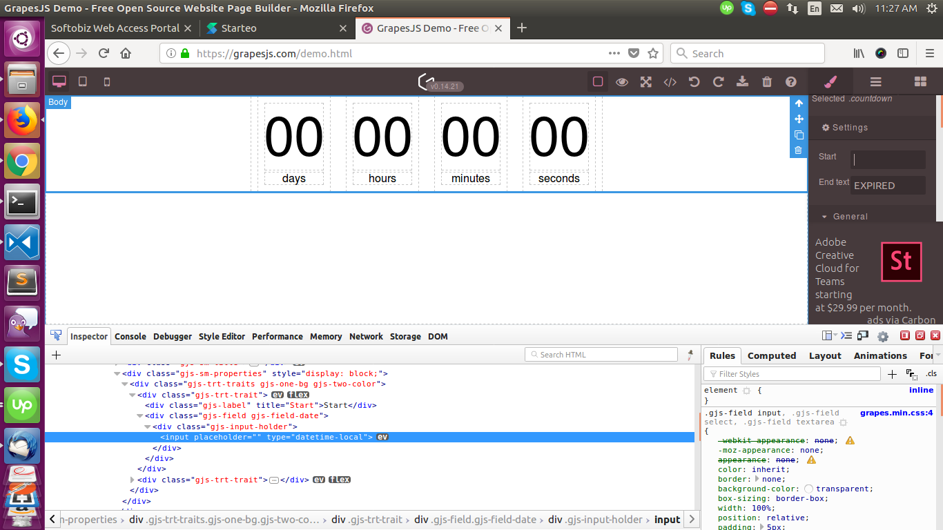 Countdown type "datetime-local" not working in Mozilla Browser · Issue #1250 · GrapesJS/grapesjs ...