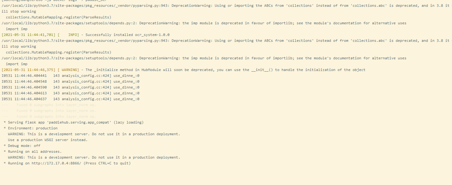 请问这代表docker服务化部署成功了吗(cpu) · Issue 2978 · Paddlepaddlepaddleocr · Github 9810