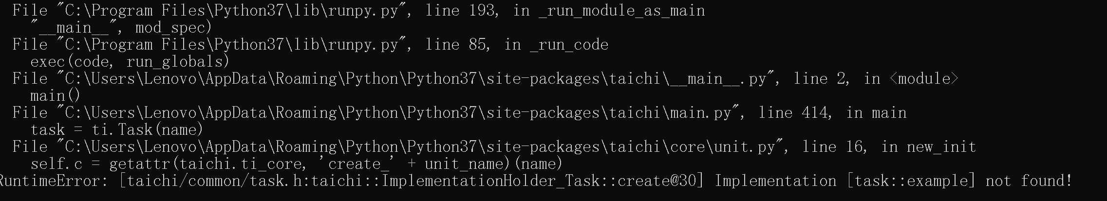 Python3 -m python taichi example not working properly · Issue #1099 · taichi-dev/taichi · GitHub